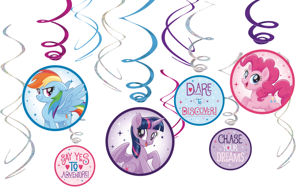 My Little Pony Swirl Hanging Pary Decorations, Blue/Pink/Purple, 12-pc ...
