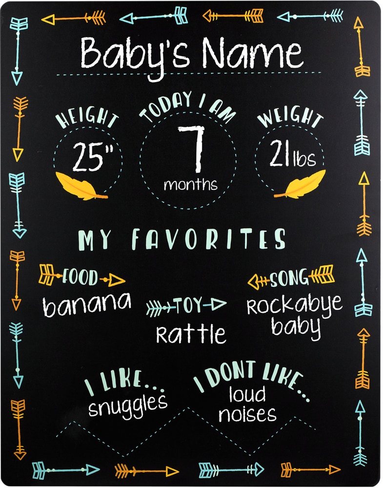 Baby Milestones Chalkboard Sign with Arrows | Canadian Tire
