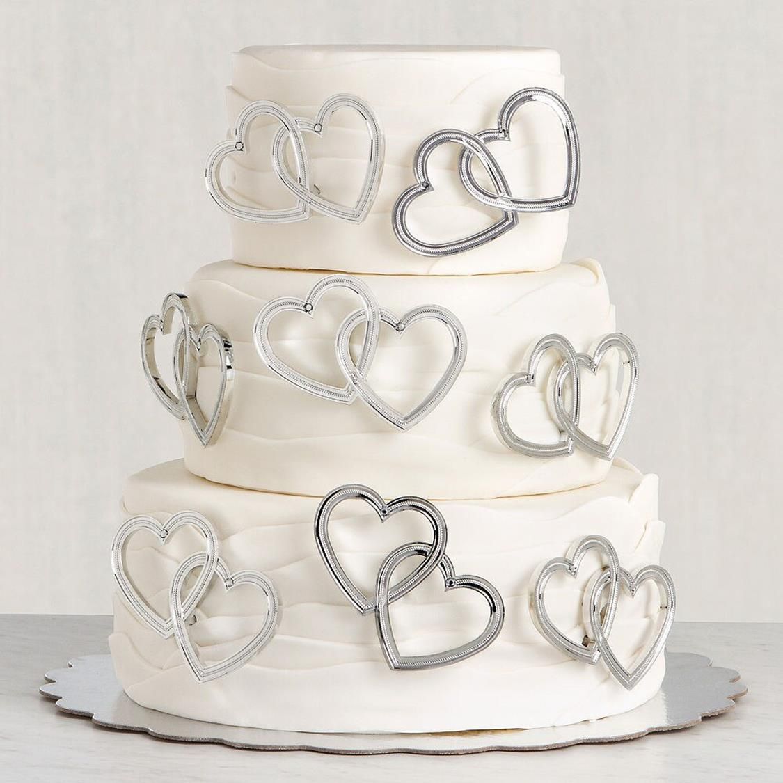 Double Heart Wedding Cake Picks, 12-pk | Party City