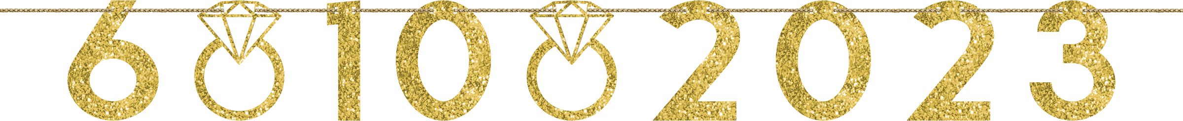 Customizable Glitter Gold Wedding Number Banner Kit, 42-pcs | Canadian Tire