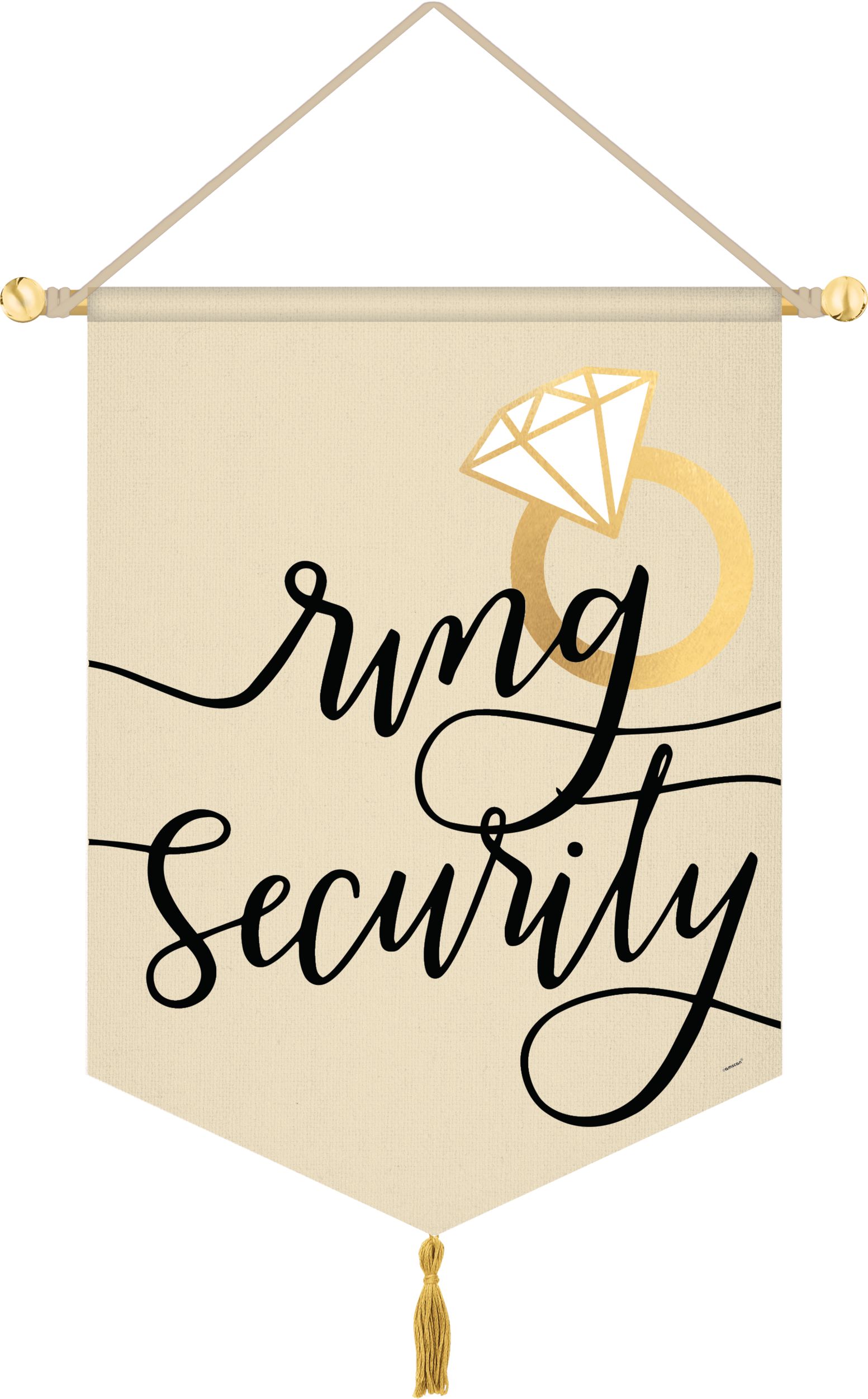 "Ring Security" Hanging Sign Decoration, Gold/Tan, 15-in, for ...