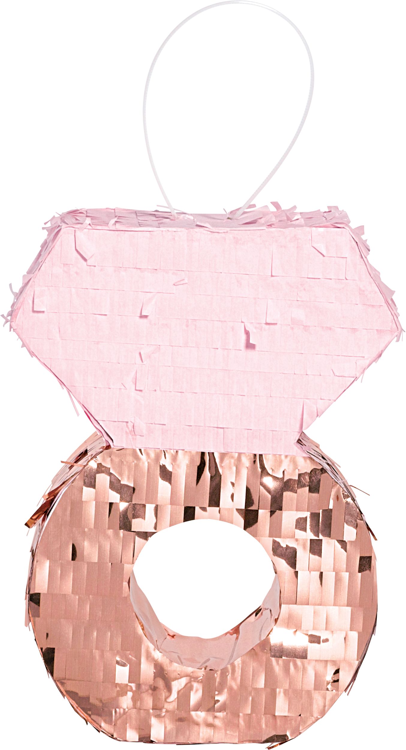 Blush Bride Diamond Ring Pinata Hanging Decoration, Blush/Rose Gold, 6. ...