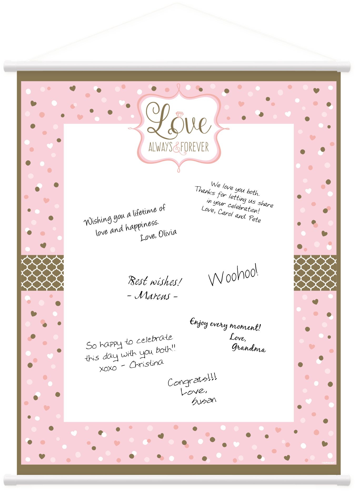Sparkling Pink Wedding Sign-In Sheet | Party City