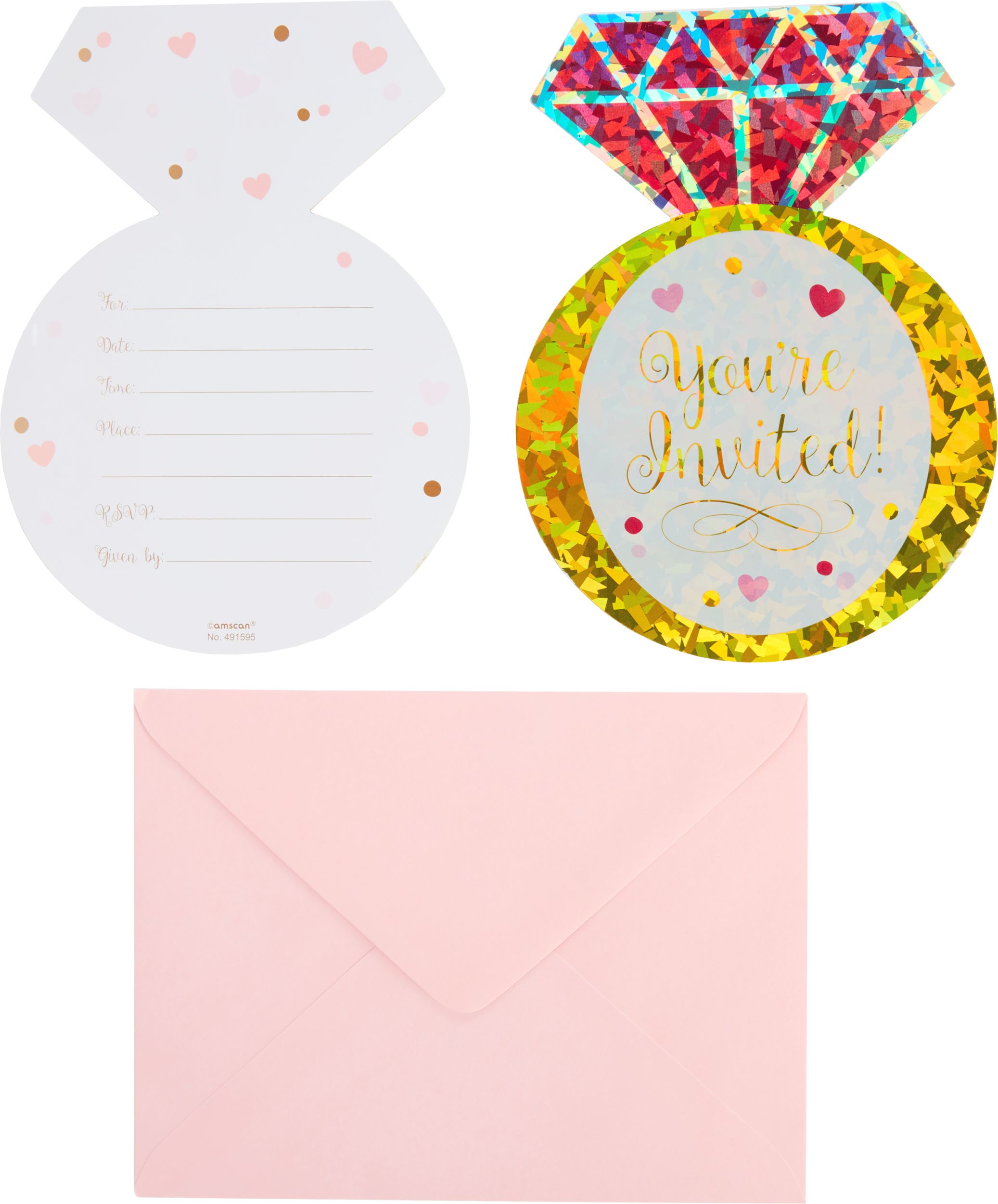 Prismatic Diamond Ring Bridal Shower Invitations, 8-pk | Party City