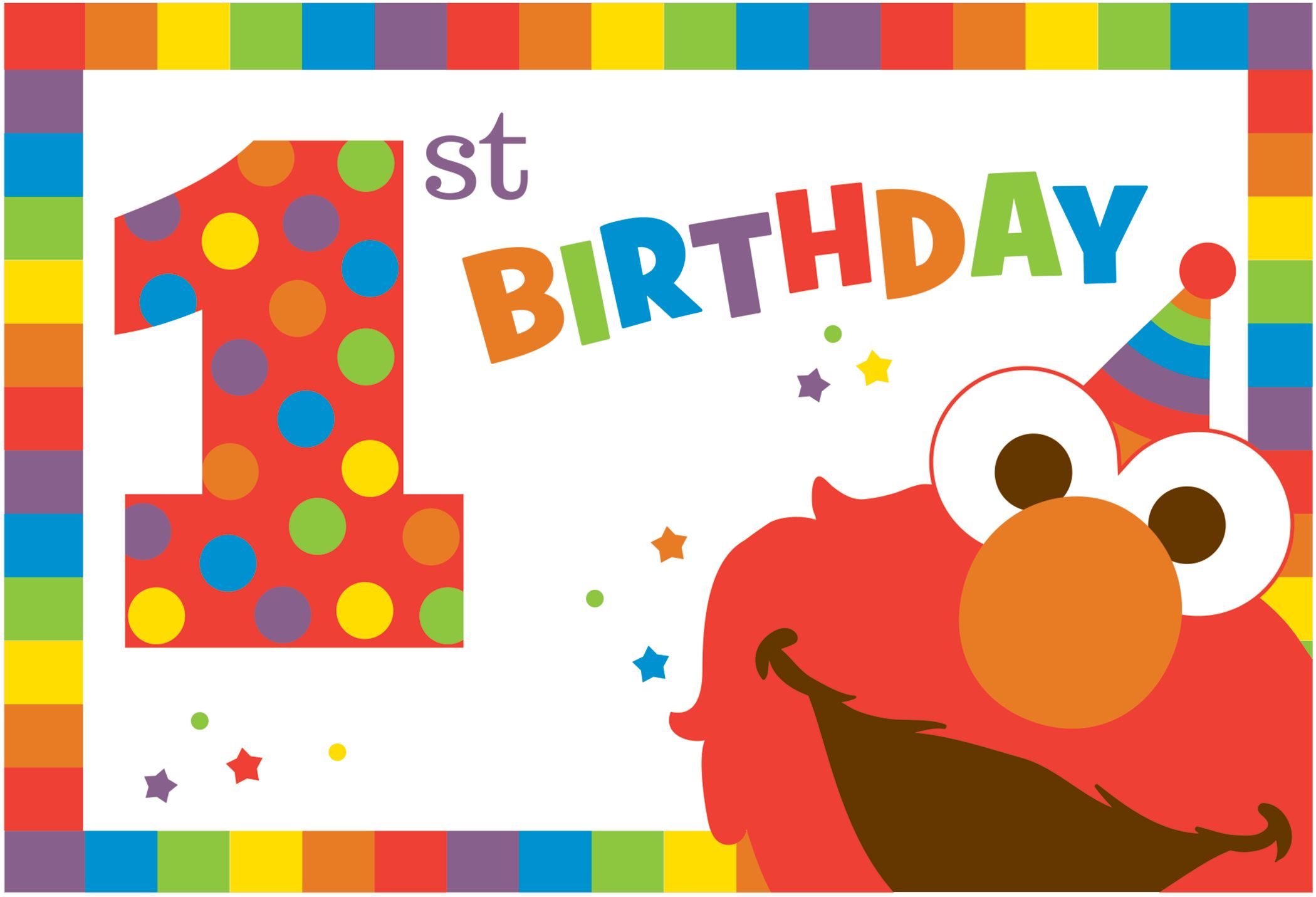 Sesame Street Elmo 1st Birthday Party Postcard Invitations, 8-pk ...