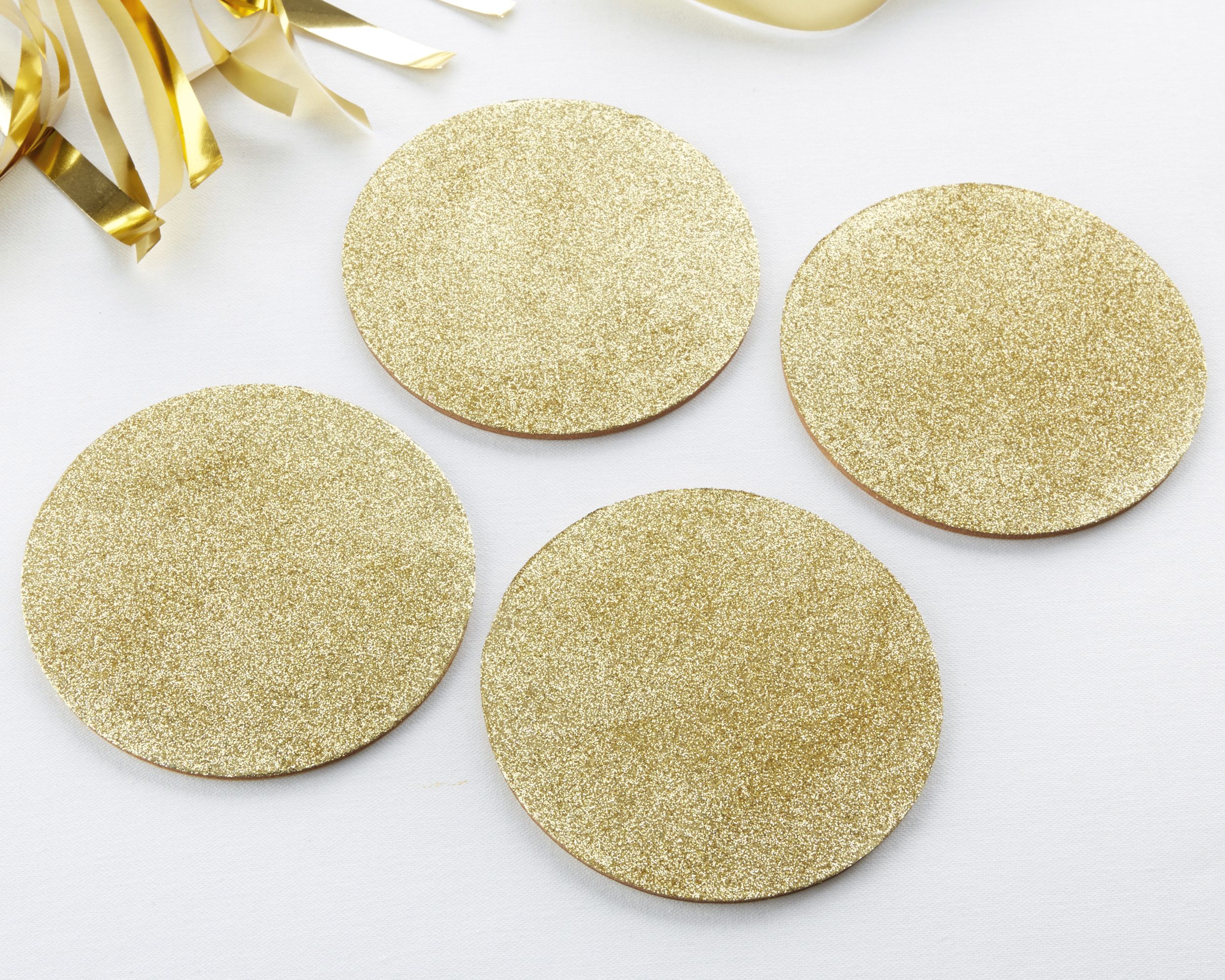 Glitter Gold Coasters | Party City