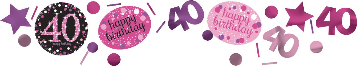 Pink Sparkling Celebration 40th Birthday Confetti | Party City