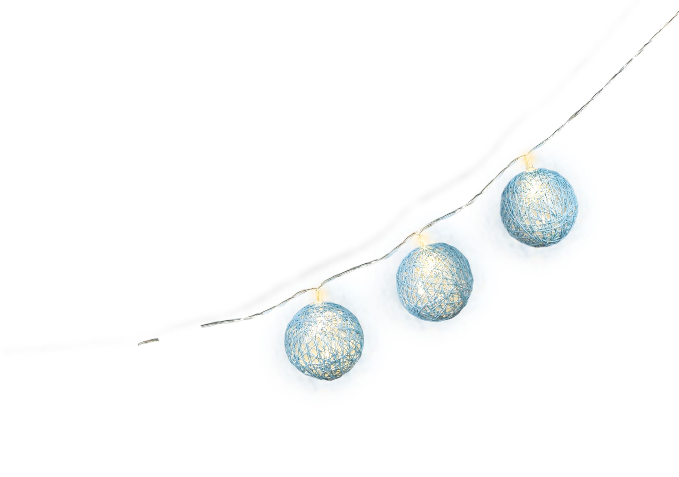 Woven Ball LED Light Up String Lights Hanging Decoration, Blue, 5-ft ...