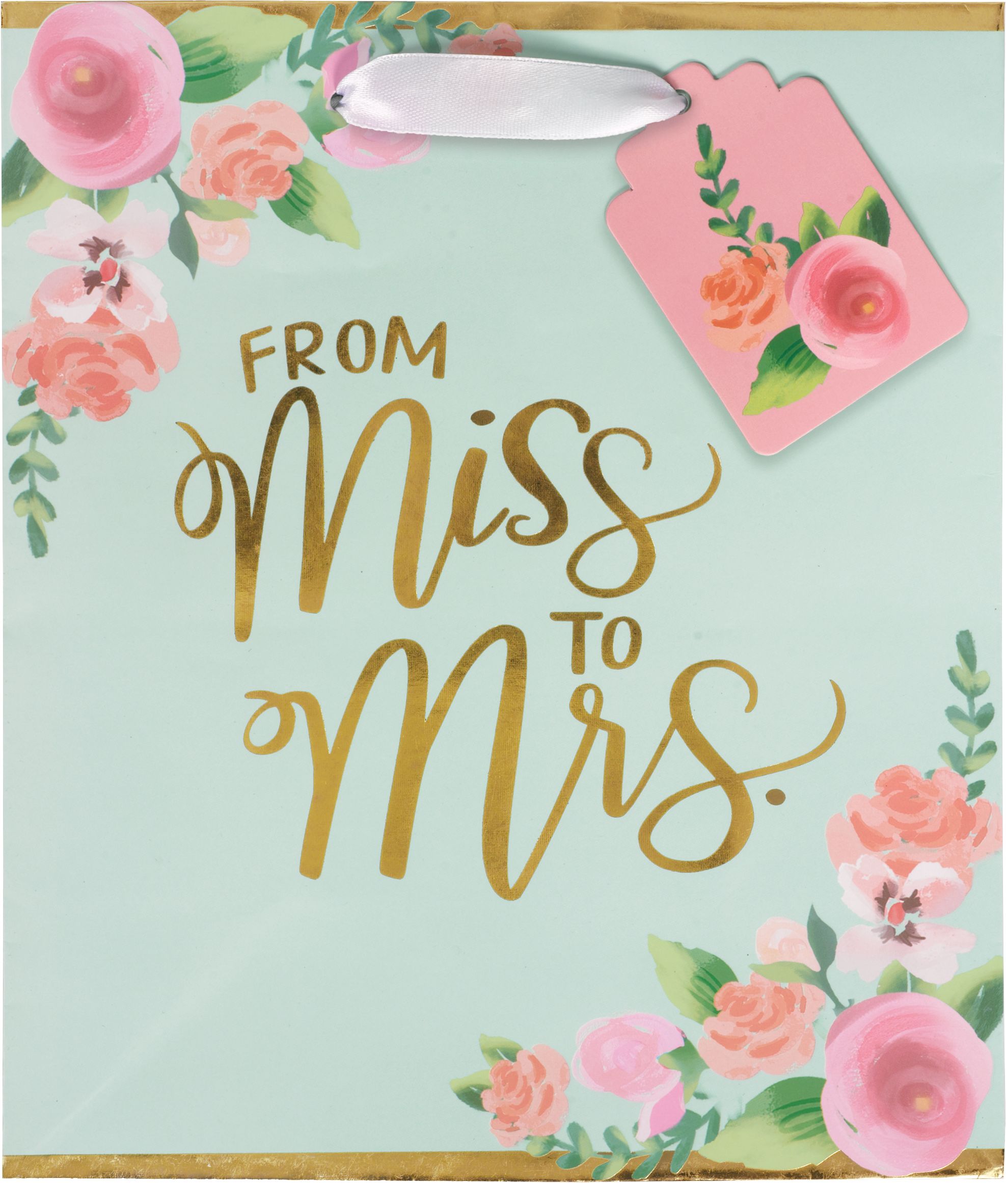 Small Paper Mint to Be Floral Gift Bag | Party City