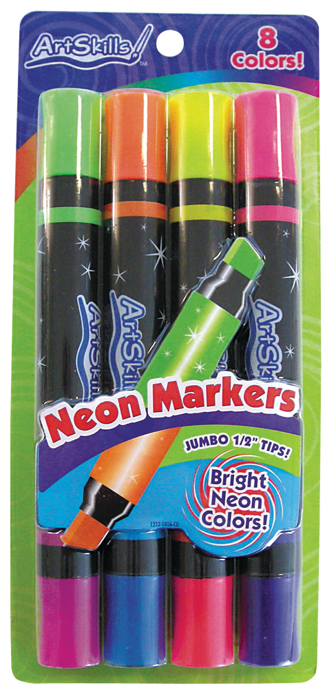Jumbo Neon Markers, 4-pk | Party City