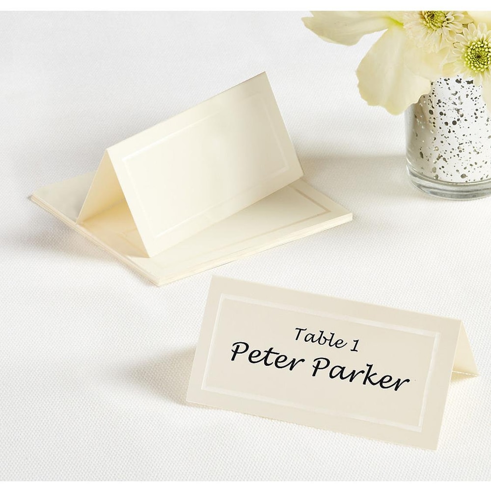 Ivory Pearlized Border Printable Place Cards, 12-pk | Party City