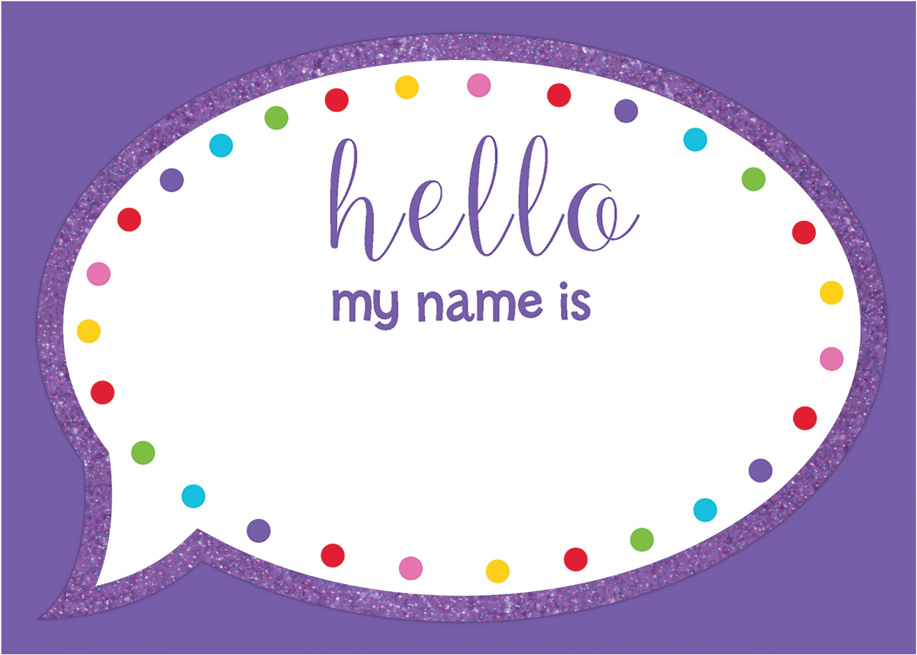 Glitter Hello Name Tags, 60-pk | Party City