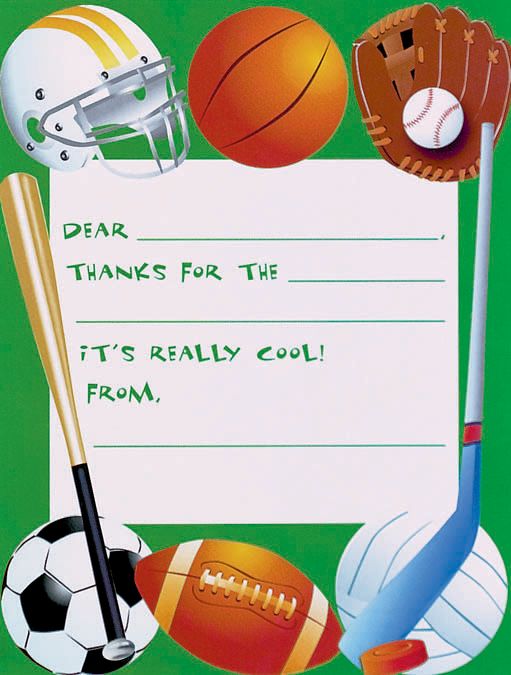 Game Day Thank You Notes, 8-pk | Party City
