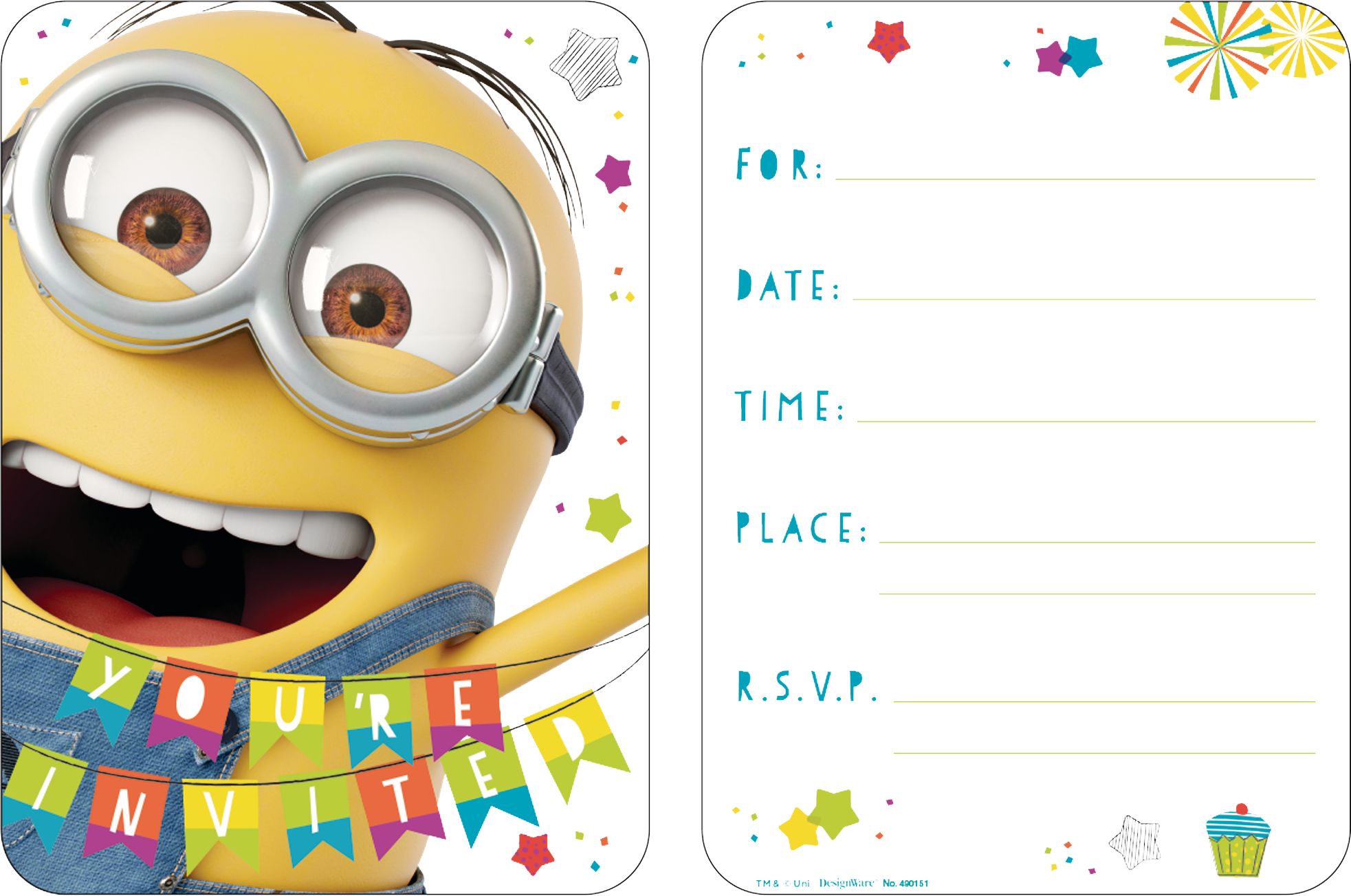 Premium 3D Despicable Me Minion Invitations, 8-pk | Party City