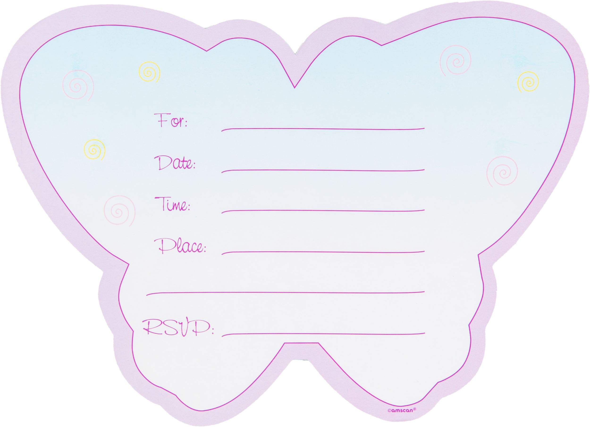 Jumbo Fluttering Butterfly Invitation, 8-pk | Party City