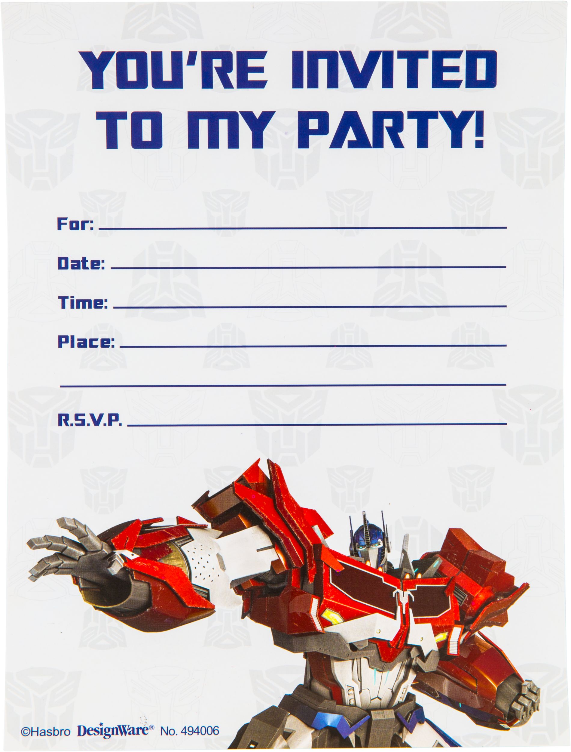 Premium Prismatic Transformers Invitations, 8-pk | Party City