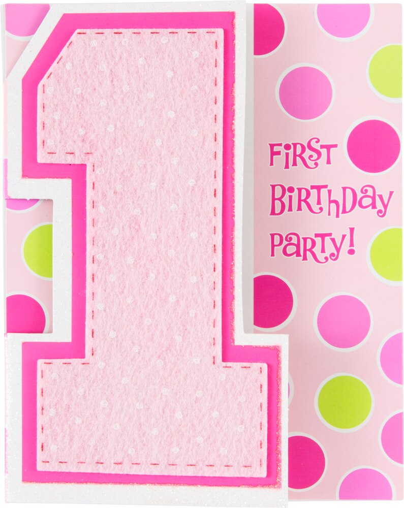 Large One Today Girl Invitation, 8-pk | Party City