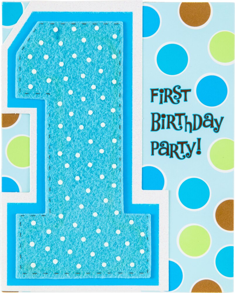 Invitation grand format 1 an aujourd'hui, garçon, paq. 8 | Party City