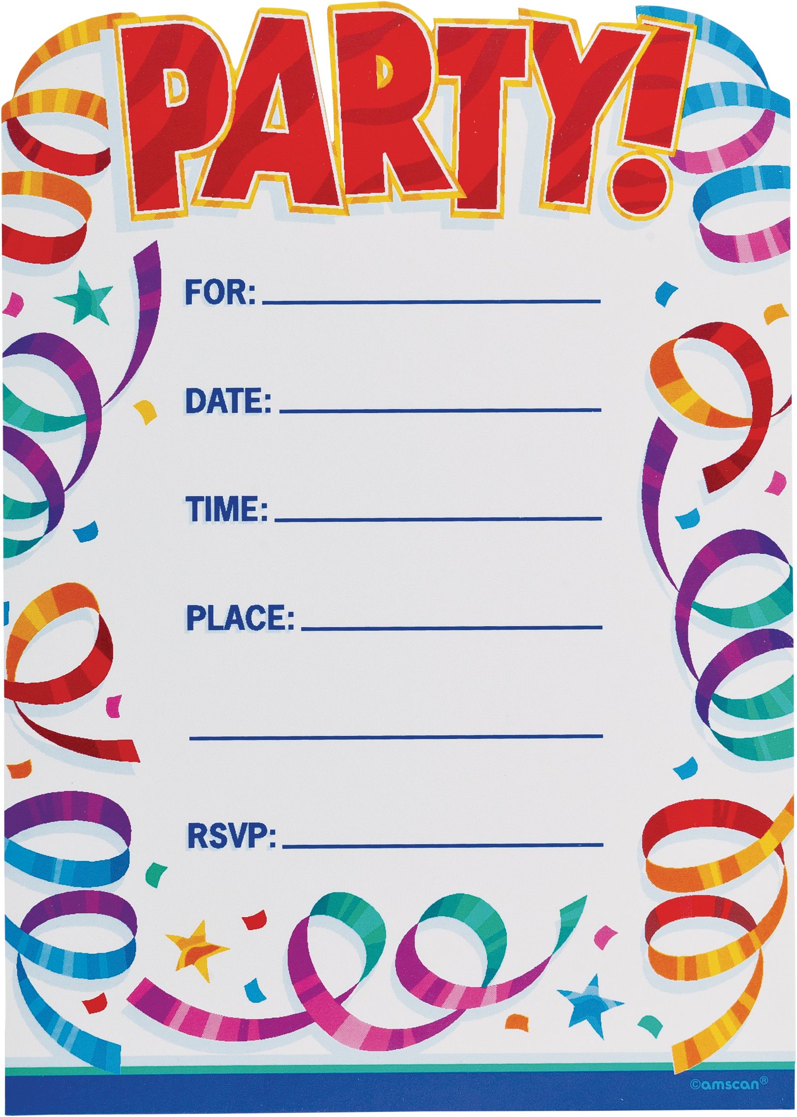 Party Streamer Postcard Invitations, 8-pk | Party City