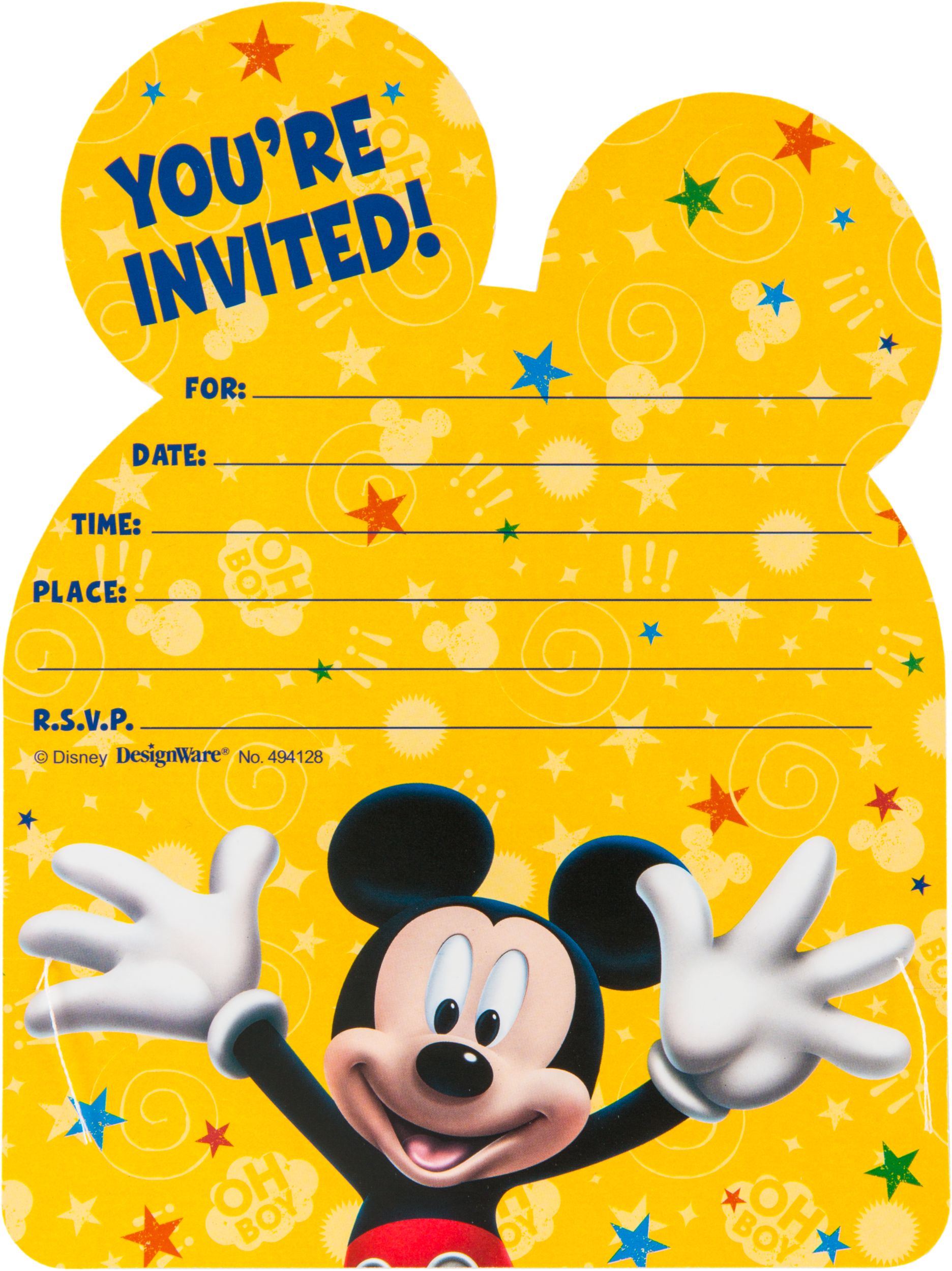 Jumbo Mickey Mouse Deluxe Invitations, 8-pk | Party City