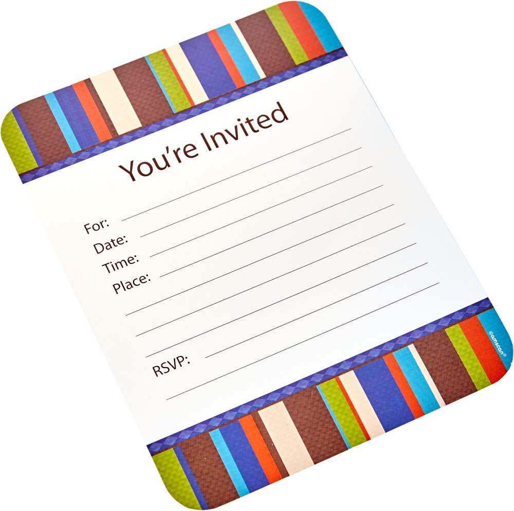 Tailored Striped Invitations, 20-pk | Party City