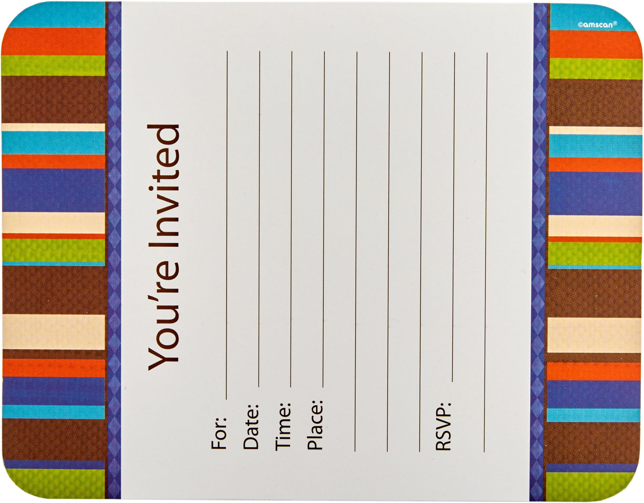 Tailored Striped Invitations, 20-pk | Party City