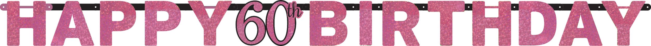 Sparkling Celebration Pink Prismatic 60th Birthday Banner | Party City
