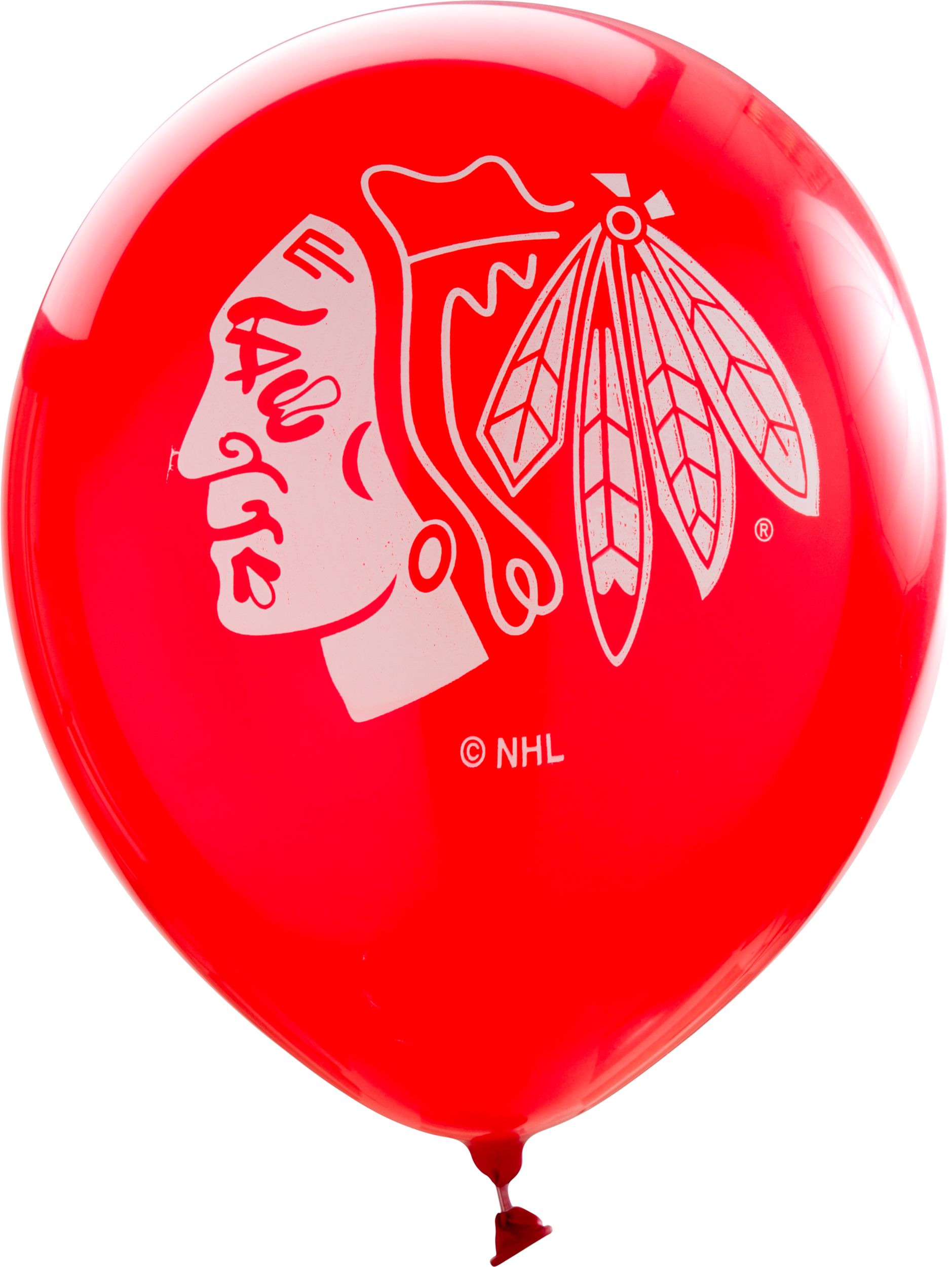 Chicago Blackhawks Round Latex Balloons, Black/Red, 12-in, 6-pk, for ...