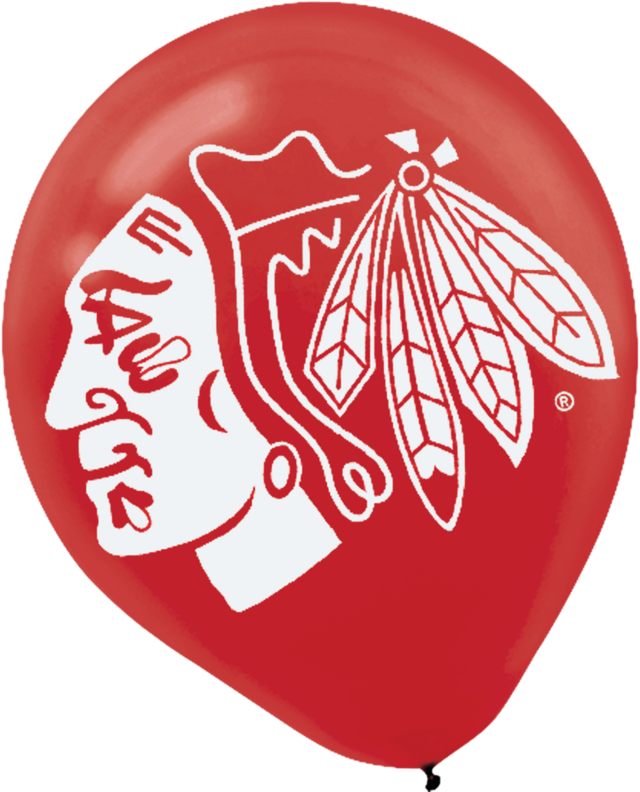 Chicago Blackhawks Round Latex Balloons, Black/Red, 12-in, 6-pk, for ...