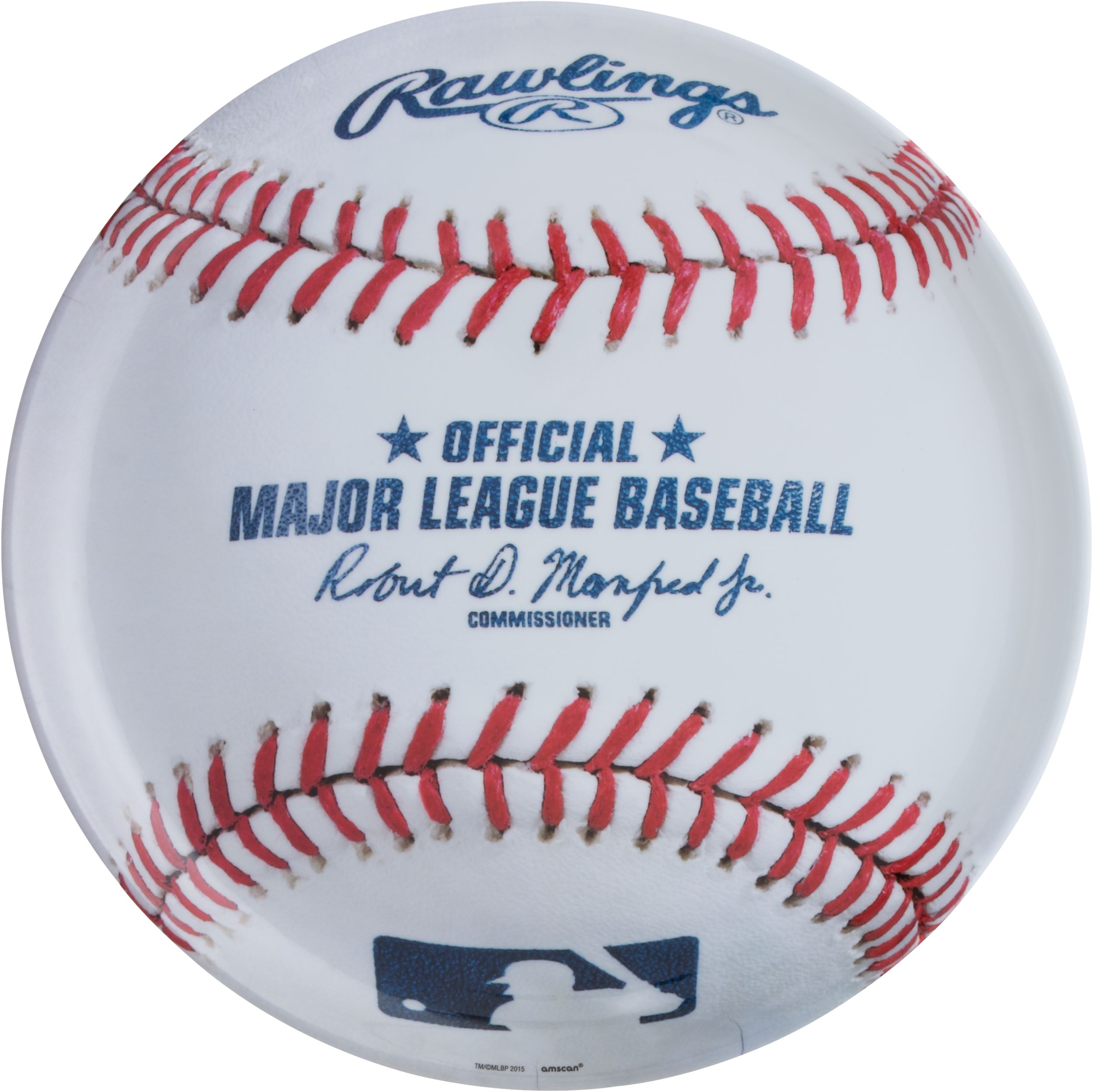 Major League Baseball MLB Rawlings Round Plastic Reusable Serving Platter, White/Red/Blue, 13.5 ...