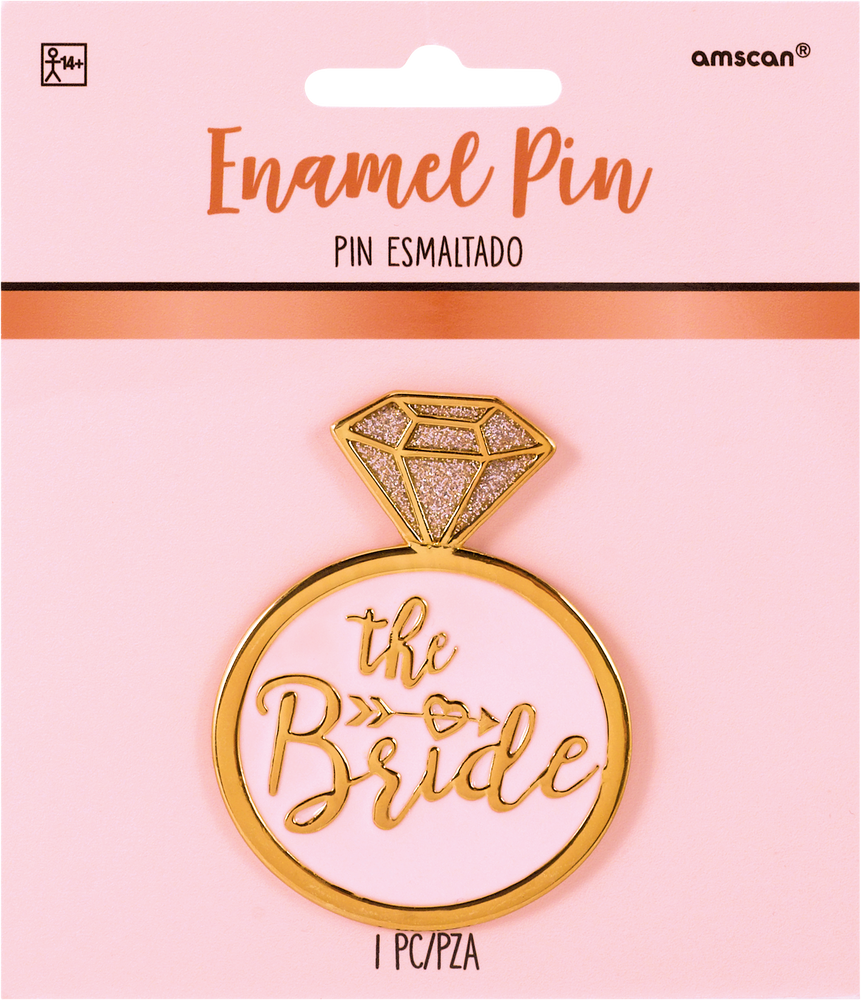 The Bride Diamond Ring Enamel Pin Gold One Size Wearable Accessory