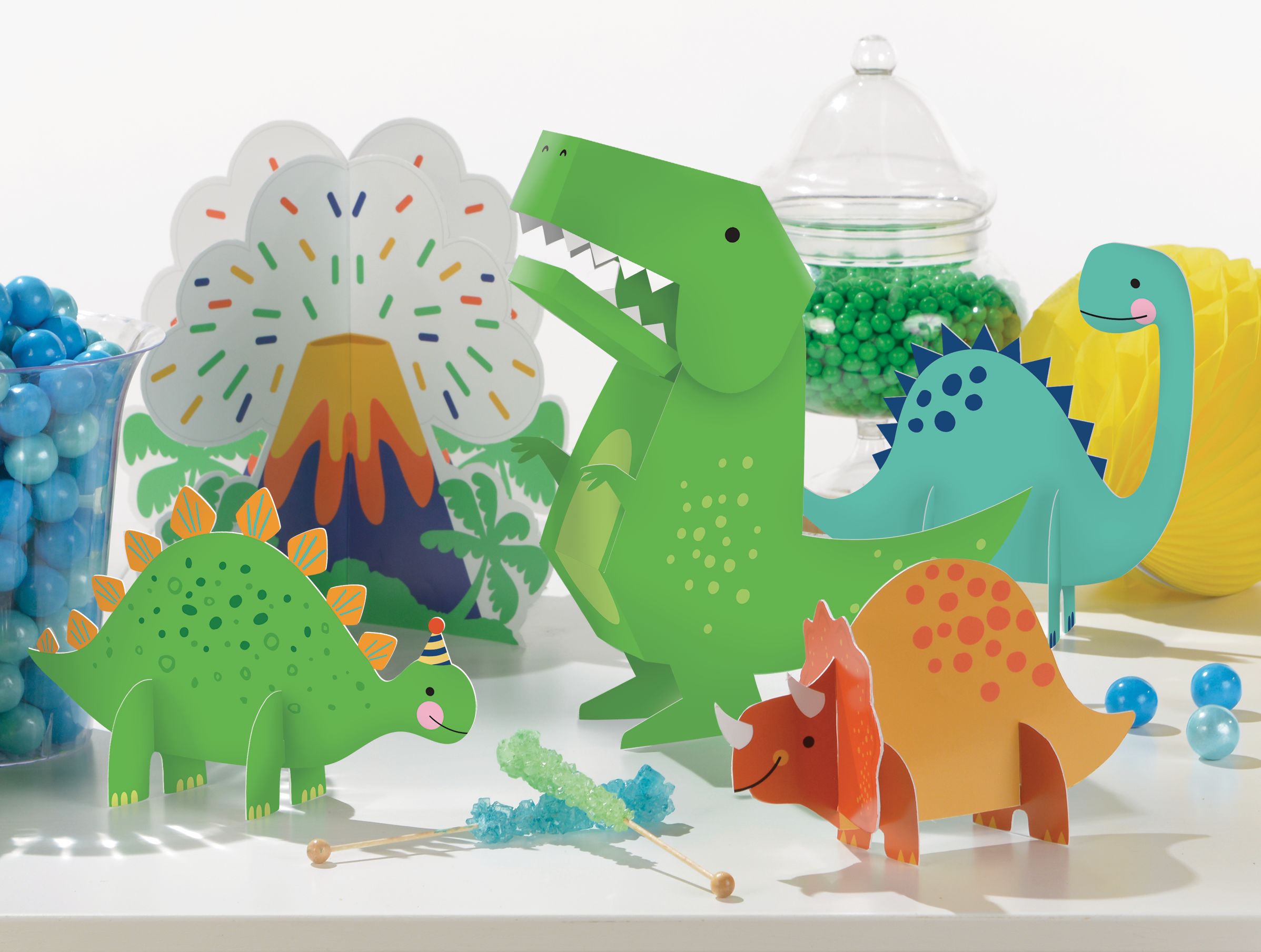Dino-Mite Dinosaur Table Decorating Kit Centerpieces, Green/Orange, 35. ...