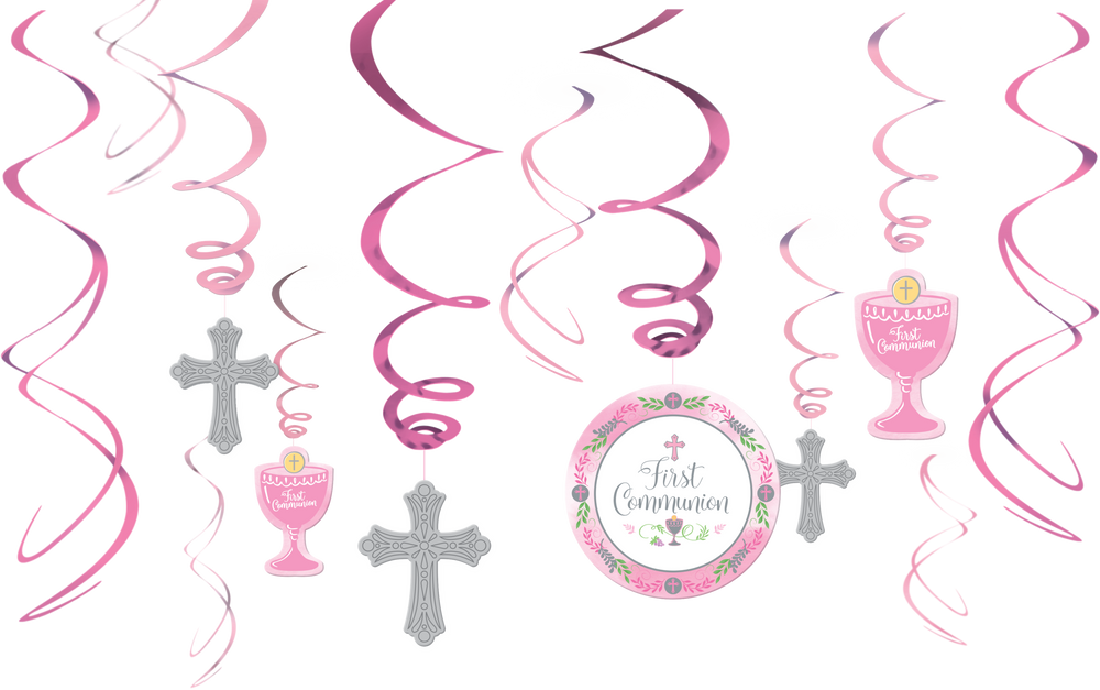 Pink First Communion Swirl Decorations, 12-pc | Canadian Tire