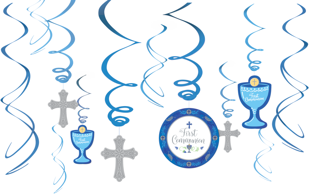 Blue First Communion Swirl Decorations, 12-pk | Canadian Tire