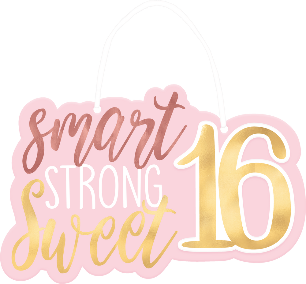 Metallic Gold & Pink Sweet 16 Sign | Canadian Tire