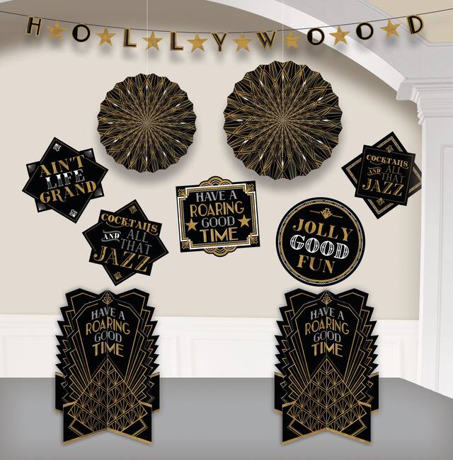 Awards Night "Hollywood" Room & Table Centerpiece Decorating Kit, Black ...