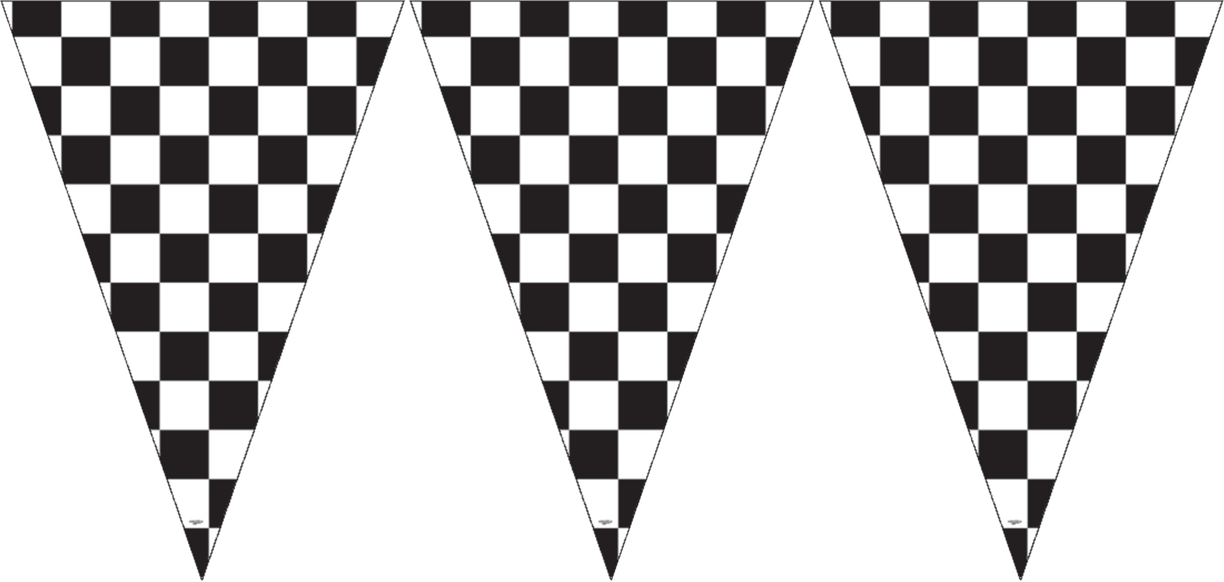 Outdoor Checkered Flag Pennant Banner, Black/White | Party City