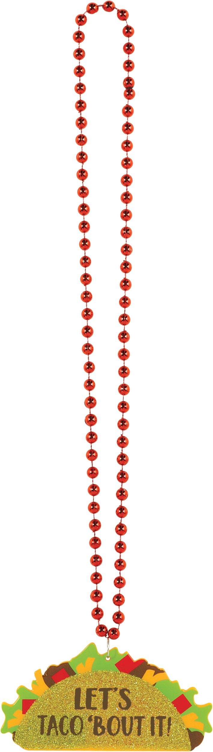 Glitter Taco Pendant Bead Necklace | Party City
