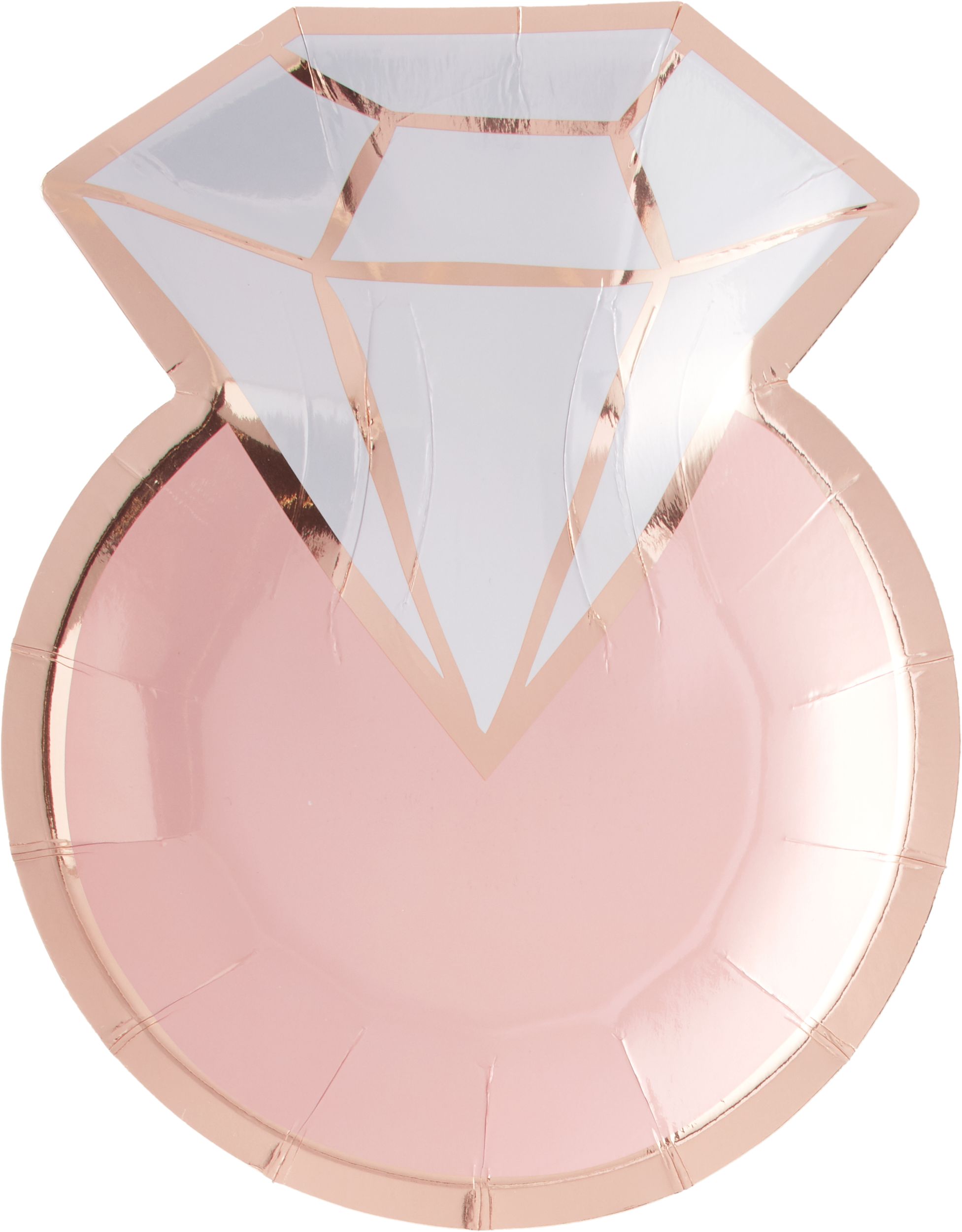 Diamond Ring Paper Disposable Dessert Plates, Rose Gold, 7-in, 8-pk ...
