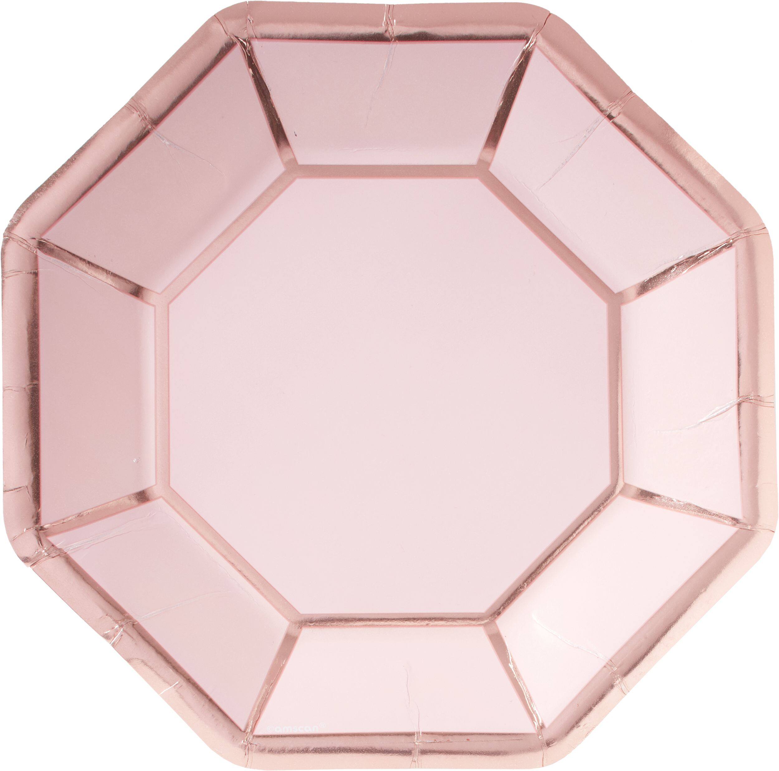Blush Birthday Hexagon Paper Disposable Dinner Plates, Rose Gold, 10-in ...