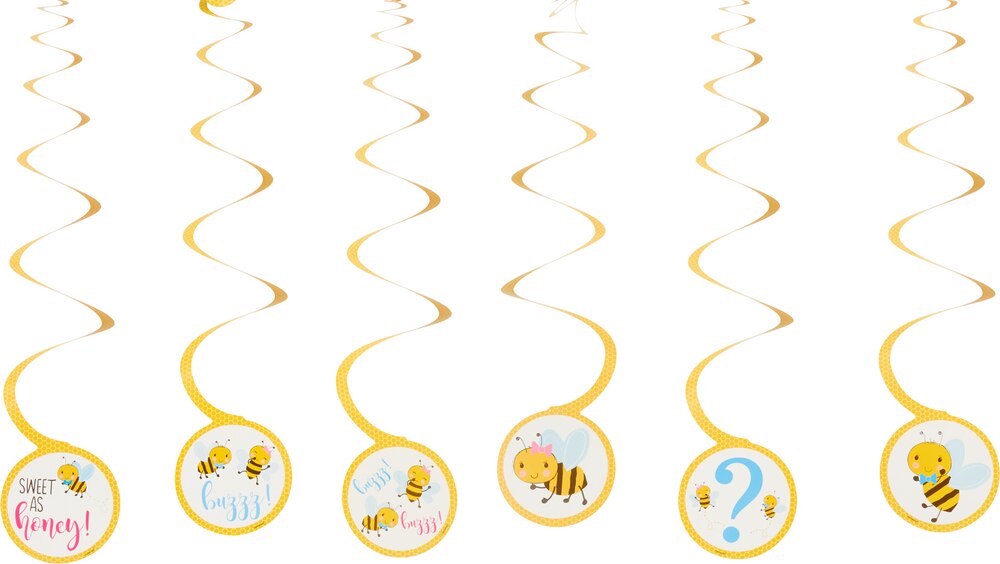 Little Honey Bee Swirl Decorations, 12-pc | Party City