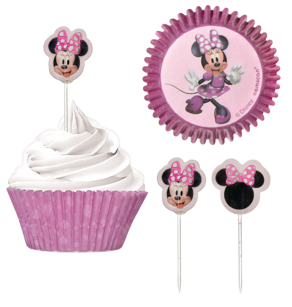 Disney Minnie Mouse Forever Birthday Party Cupcake Decorating Kit, 48 ...