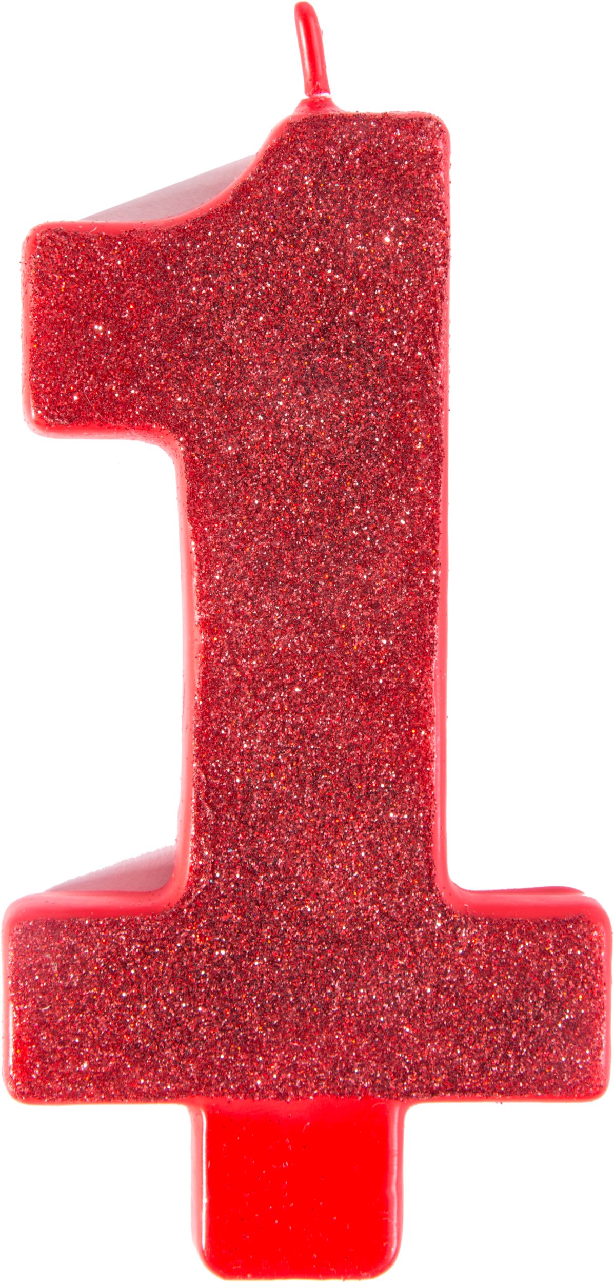 Giant Glitter Number 1 Birthday Candle, Red | Party City