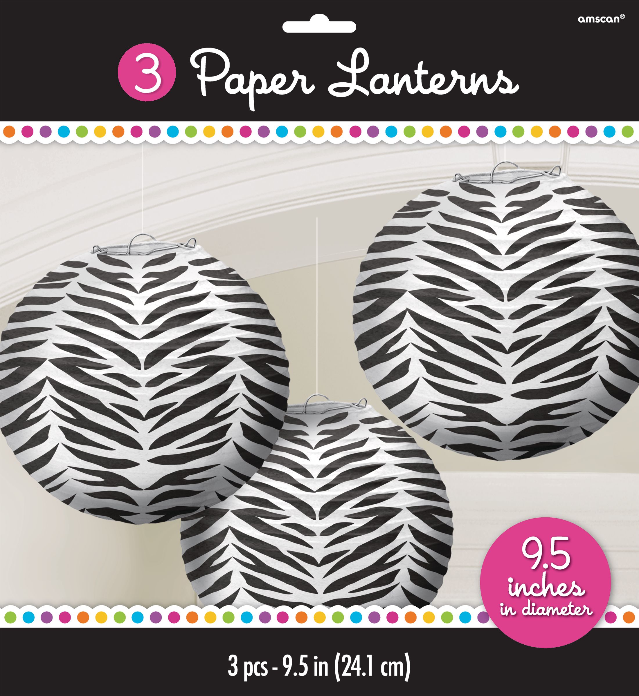 Zebra Paper Lanterns, 3-pk | Canadian Tire
