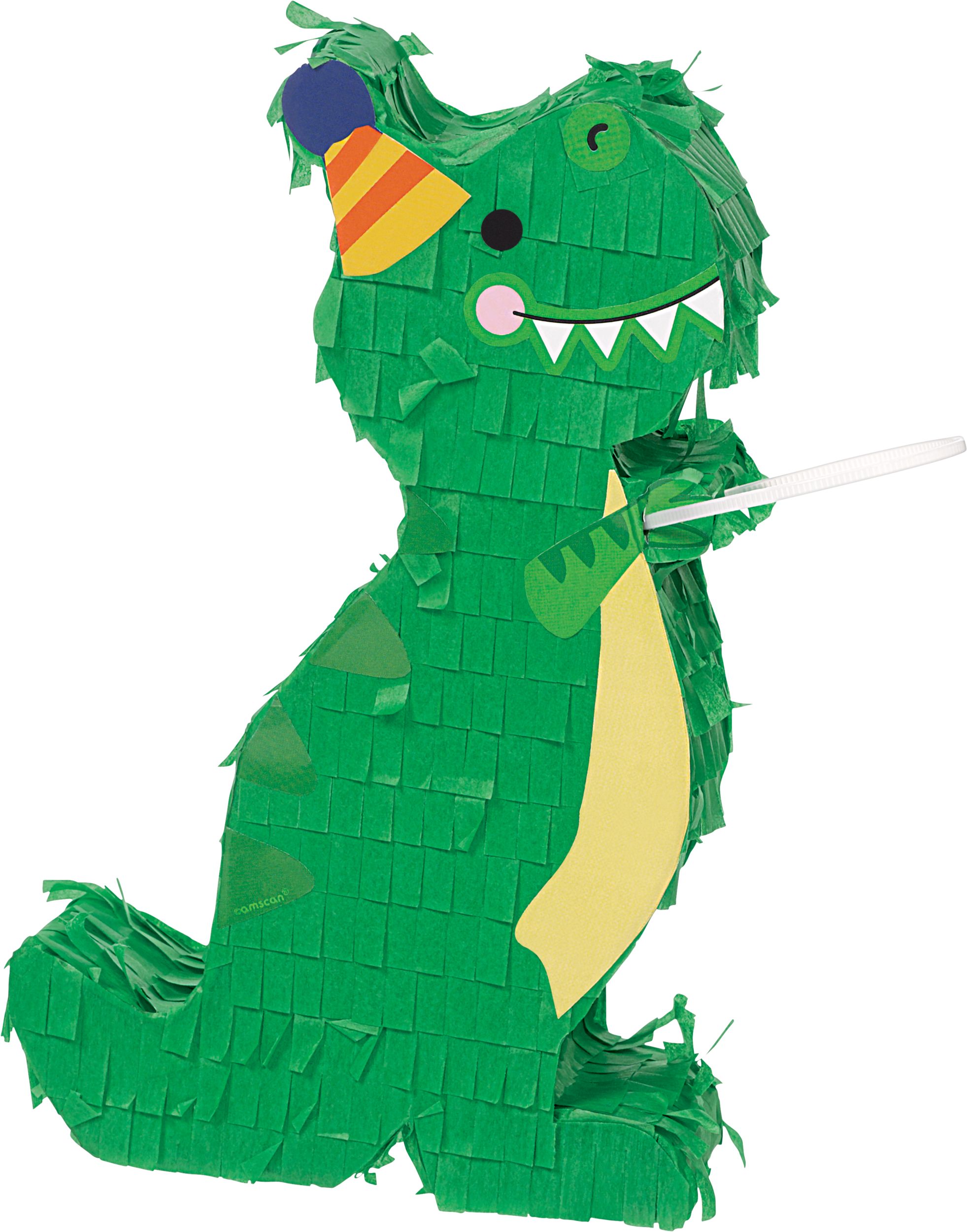 Dino-Mite Dinosaur Pinata Hanging Decoration, Green, 7-in, for Birthday ...