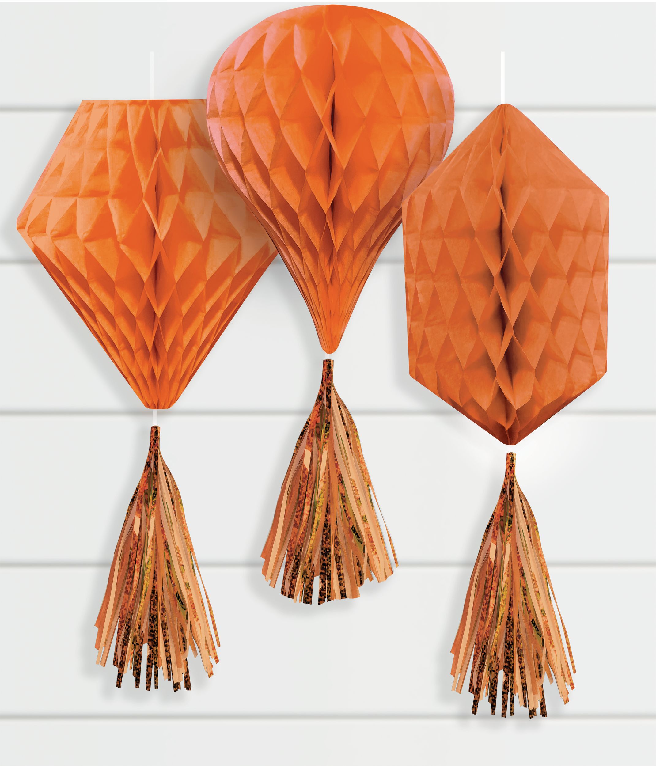 Mini Honeycomb Decorations with Tails, 3-pk | Party City