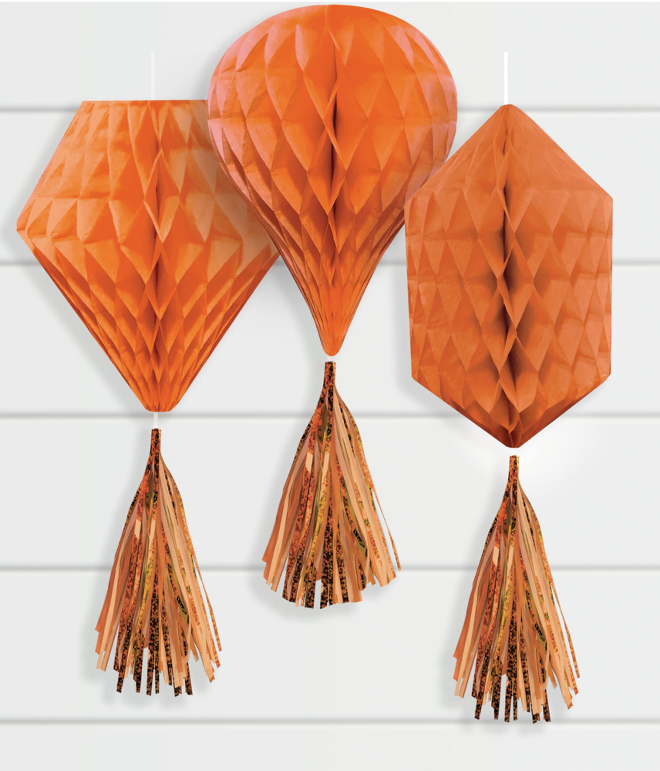 Mini Honeycomb Decorations with Tails, 3-pk | Party City