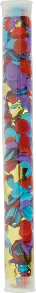 Tubes de confettis ronds colorés et étoiles dorées, paq. 4 | Canadian Tire