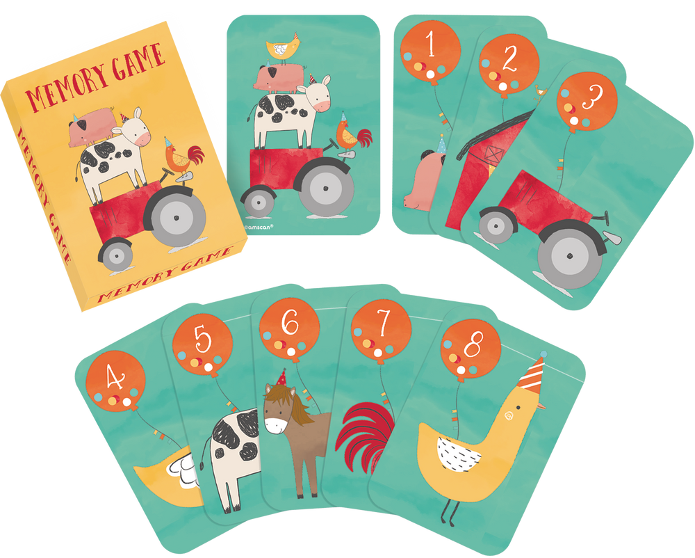 Friendly Farm Memory Match Games for Birthday Party Favours, 8-pk ...