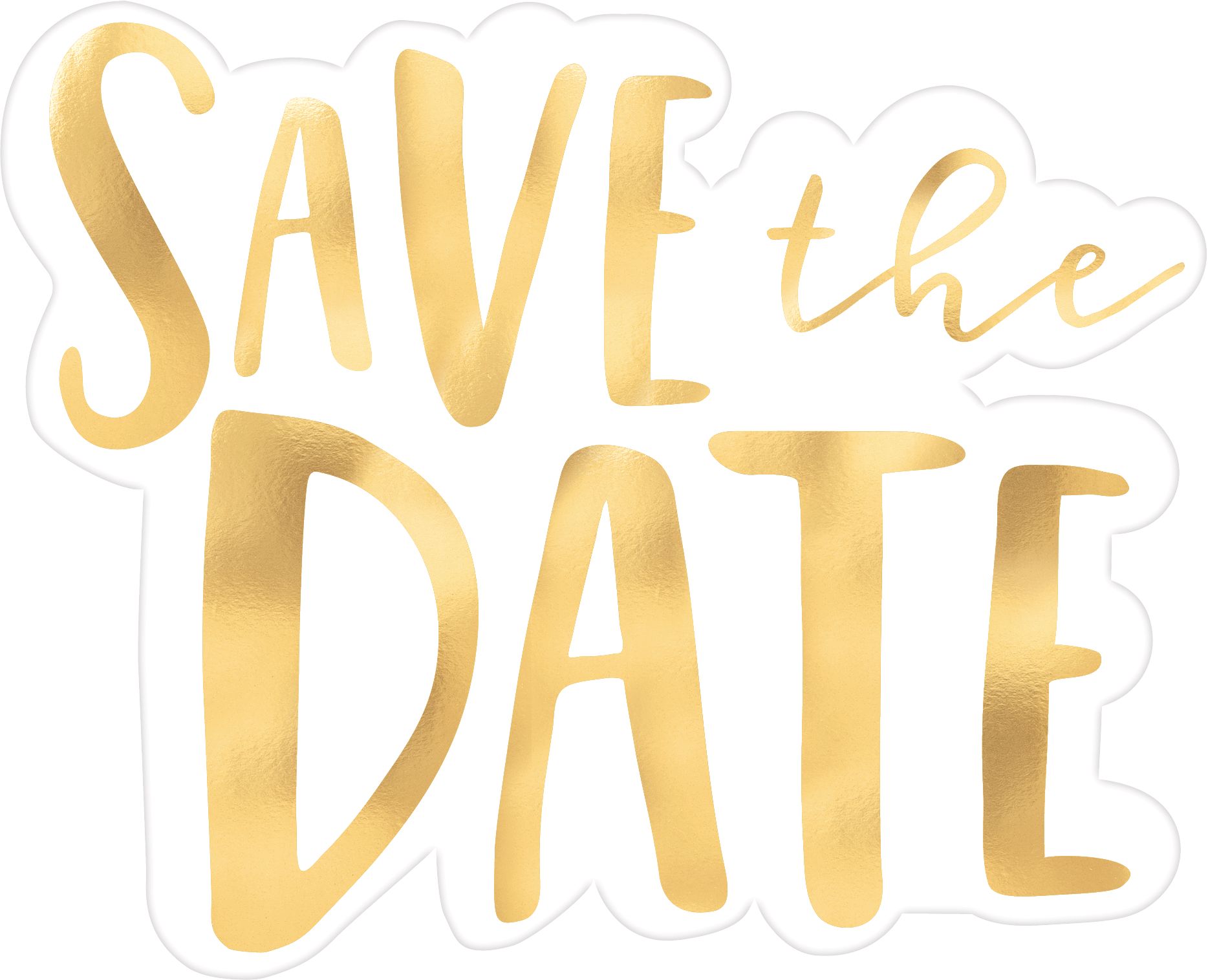 "Save The Date" Photo Booth Sign Props, Gold/White, 29-in, 7-pk, for Engagement Party | Party City